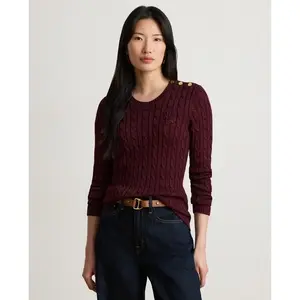 Ralph Lauren Button-trim Cable-knit Sweater
