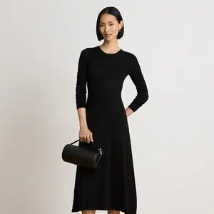 Ralph Lauren Ralph Lauren Crewneck Wool Sweater Dress Black