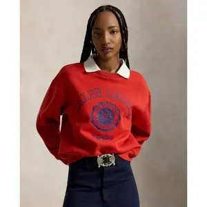 Ralph Lauren Crest Polo-collar Fleece Crewneck