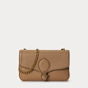 Ralph Lauren Pebbled Leather Bradley Crossbody Wallet - Camel