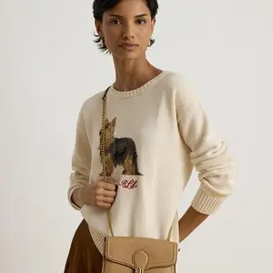 Ralph Lauren Pebbled Leather Bradley Crossbody Wallet - Camel