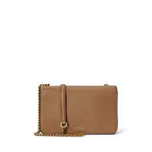 Ralph Lauren Pebbled Leather Bradley Crossbody Wallet - Camel
