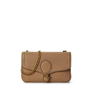 Ralph Lauren Pebbled Leather Bradley Crossbody Wallet - Camel