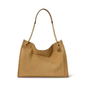 Ralph Lauren Suede & Leather Large Bradley Tote Bag
