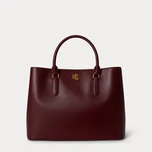 Ralph Lauren Leather Large Marcy Satchel - Dark Garnet