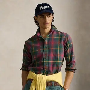 Ralph Lauren Classic Fit Plaid Flannel Shirt - Green/red