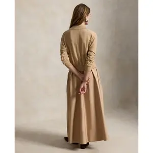 Ralph Lauren Hybrid Knit Polo-bodice Dress - Tan Melange