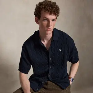Ralph Lauren Relaxed Fit Cable-knit Cotton Sweater - Hunter Navy