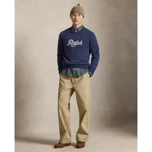 Ralph Lauren Wool Cashmere Script Logo Sweater - Navy Combo