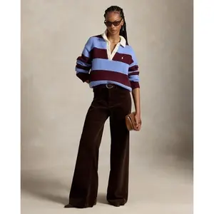 Ralph Lauren Striped Wool-blend Rugby Sweater - Wine/litch Blue