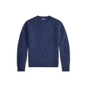Ralph Lauren Suede-patch Wool-cashmere Sweater - Basalt Navy