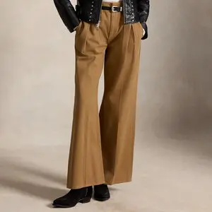 Ralph Lauren Pleated Cotton Wide-leg Pant