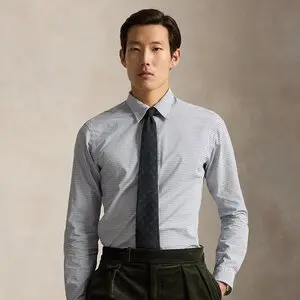 Ralph Lauren Classic Fit Checked Poplin Shirt - White Blue Multi
