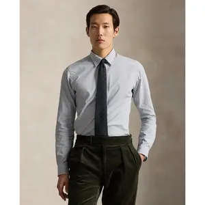 Ralph Lauren Classic Fit Checked Poplin Shirt - White Blue Multi