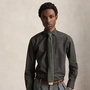 Ralph Lauren Classic Fit Plaid Poplin Shirt - Olive Grey Multi