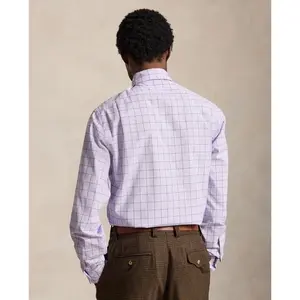 Ralph Lauren Classic Fit Checked Poplin Shirt - White Powder