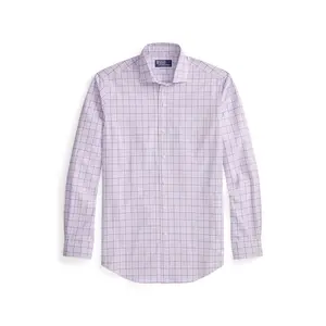 Ralph Lauren Classic Fit Checked Poplin Shirt - White Powder