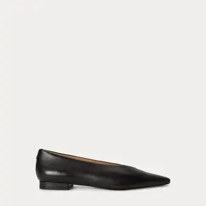 Ralph Lauren Audri Nappa Leather Ballet Flat - Black