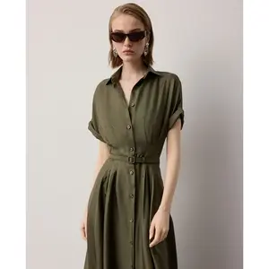 Ralph Lauren Donatella Silk Twill Day Dress