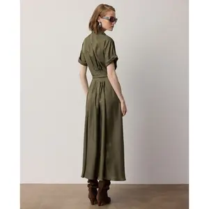 Ralph Lauren Donatella Silk Twill Day Dress