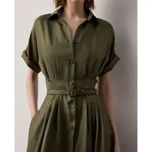 Ralph Lauren Donatella Silk Twill Day Dress