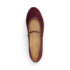 Ralph Lauren Jayna Nappa-trim Suede Mary Jane Flat