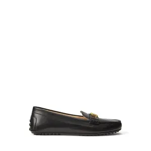 Ralph Lauren Barnsbury Leather Driver - Black