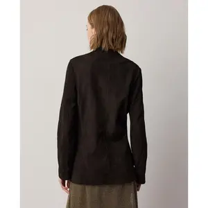 Ralph Lauren Heddie Ruffle-trim Lamb-suede Jacket