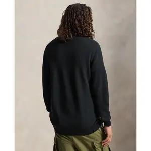 Ralph Lauren Cotton Mesh-knit Quarter-zip Sweater - Polo Black