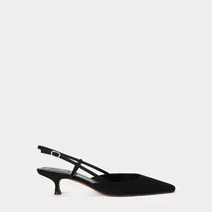 Ralph Lauren Suede Slingback Kitten Heel