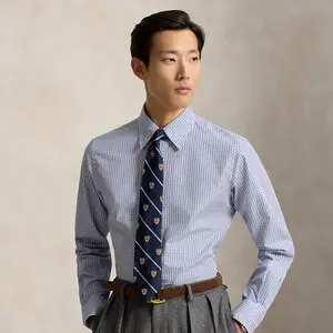 Ralph Lauren Custom Fit Checked Poplin Shirt - White Blue Multi