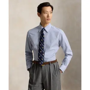 Ralph Lauren Custom Fit Checked Poplin Shirt - White Blue Multi