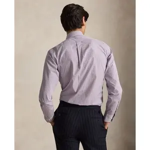 Ralph Lauren Custom Fit Checked Poplin Shirt - White Purple Multi