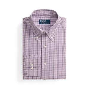 Ralph Lauren Custom Fit Checked Poplin Shirt - White Purple Multi