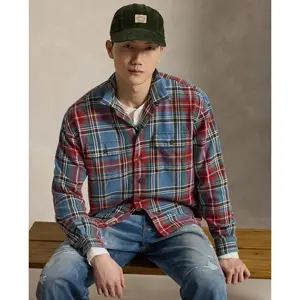 Ralph Lauren Classic Fit Plaid Flannel Camp Shirt