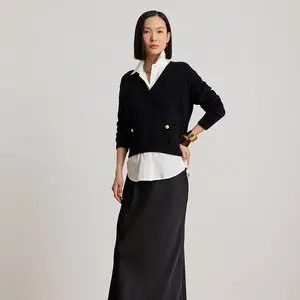 Ralph Lauren Satin Charmeuse Maxiskirt - Black
