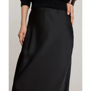 Ralph Lauren Satin Charmeuse Maxi Skirt - Black