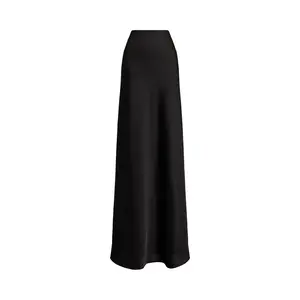 Ralph Lauren Satin Charmeuse Maxi Skirt - Black