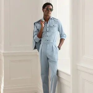 Ralph Lauren Hand-tailored Garment-dyed Chino Trouser - Windward Blue