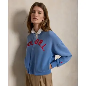 Ralph Lauren Logo Fleece Snapped Cardigan - Nimes Blue