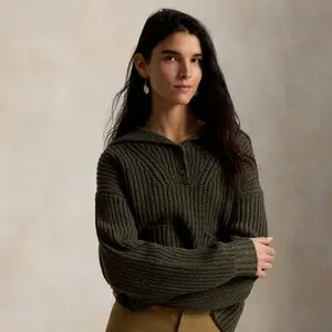 Ralph Lauren Wool-cotton Half-placket Sweater