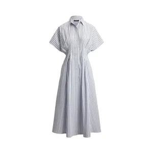Ralph Lauren Striped Cotton Broadcloth Shirtdress