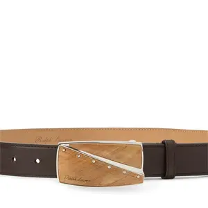 Ralph Lauren Abstract-plaque-buckle Calfskin Belt
