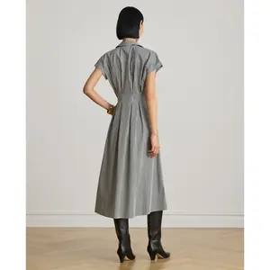 Ralph Lauren Striped Cotton Broadcloth Shirtdress