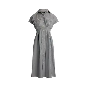 Ralph Lauren Striped Cotton Broadcloth Shirtdress
