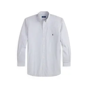 Ralph Lauren Checked Stretch Poplin Shirt - White Blue Multi