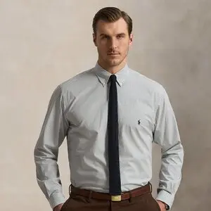Ralph Lauren Checked Stretch Poplin Shirt - White Green Multi