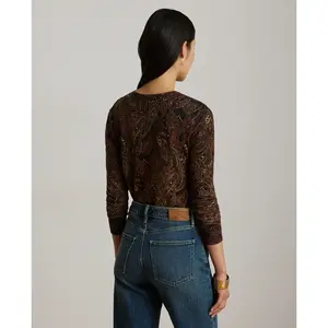 Ralph Lauren Paisley Cotton-modal Sweater - Black Multi