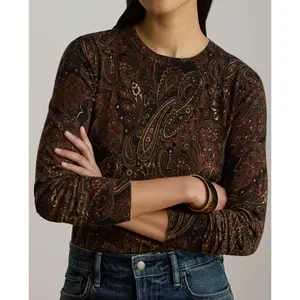 Ralph Lauren Paisley Cotton-modal Sweater - Black Multi