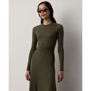 Ralph Lauren Parson Rib-knit Silk-blend Day Dress